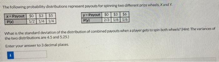 Solved The following probability distributions represent | Chegg.com