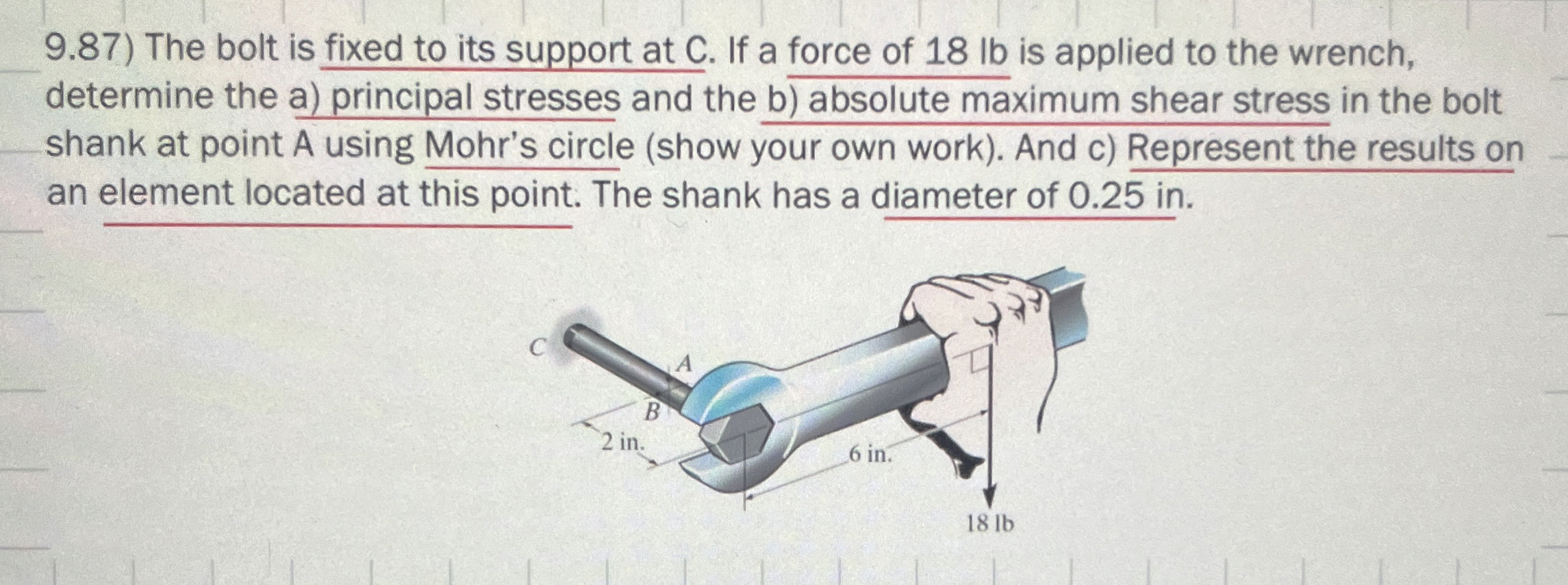 Solved by an EXPERT 9.87) ﻿The bolt is fixed to its support at C. ﻿If a | Chegg.com