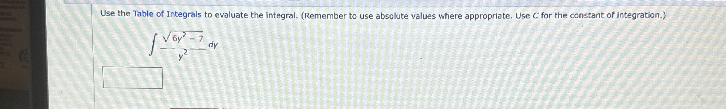 Solved Use the Table of Integrals to evaluate the integral. | Chegg.com