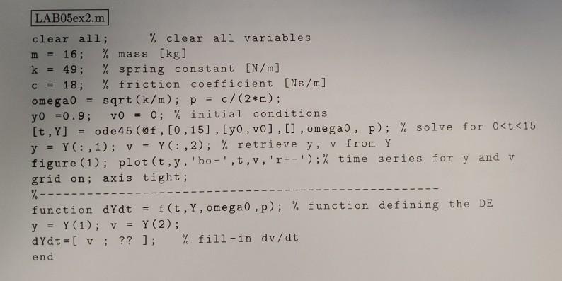 Solved 3. Fill in LABO5ex2.m to reproduce Fig. 2 and then | Chegg.com
