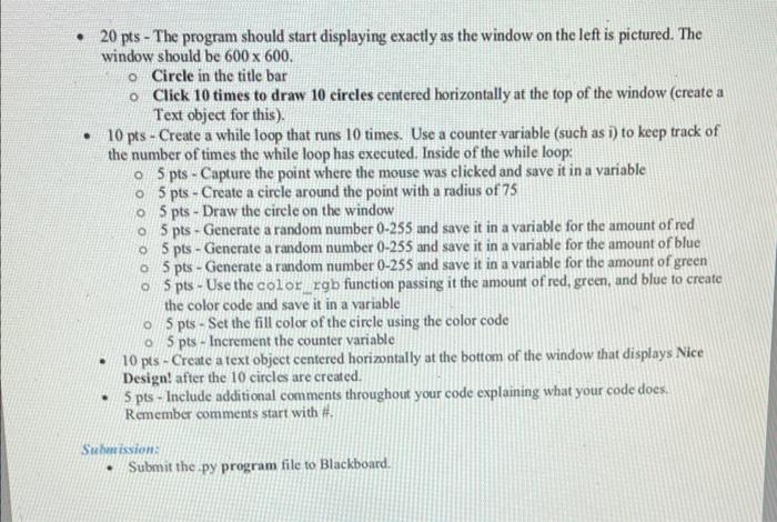 Solved CSC 104 - Homework \#8: Circles This assignment is to | Chegg.com