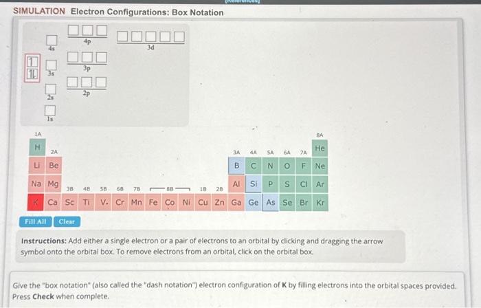 Solved SIMULATION Electron Configurations: Box Notation | Chegg.com