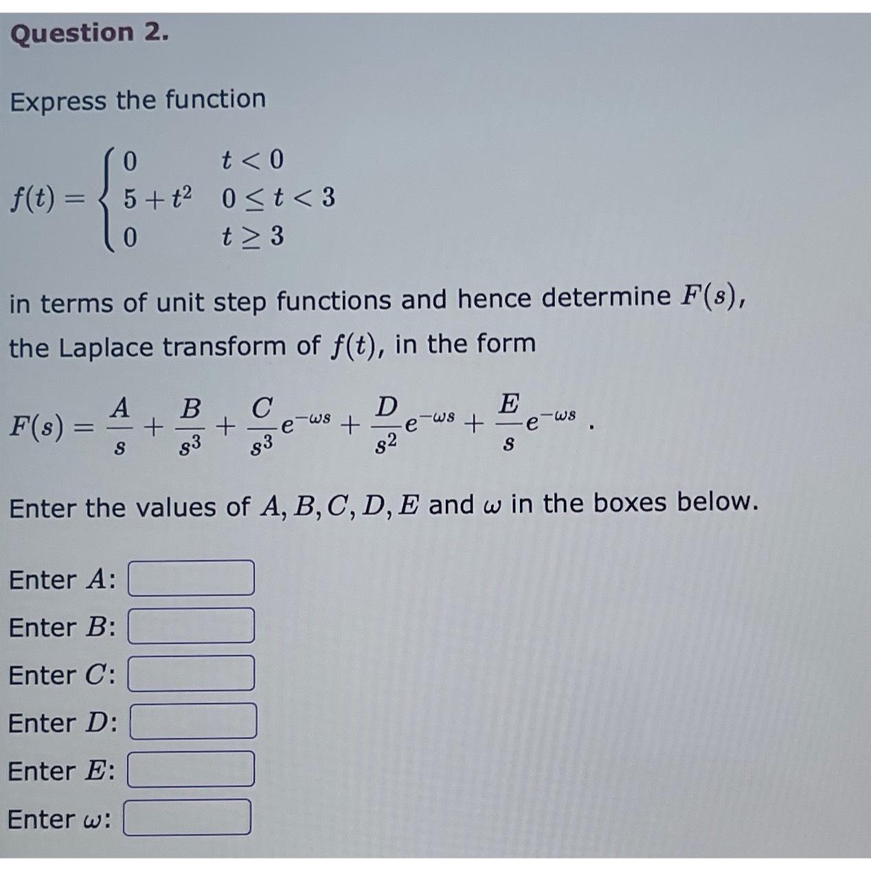 Solved Question 2.Express the | Chegg.com