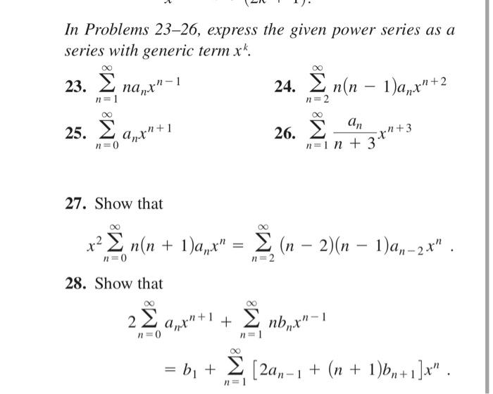Solved In Problems 23-26, express the given power series as | Chegg.com
