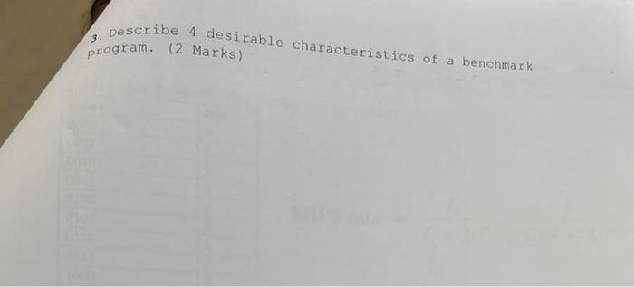 Solved 3. Describe 4 desirable characteristics of a | Chegg.com