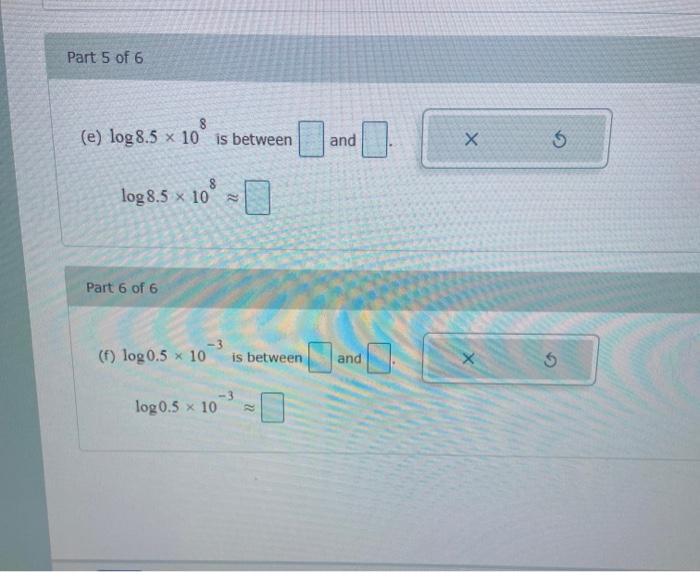 Solved Estimate the value of each logarithm between two | Chegg.com