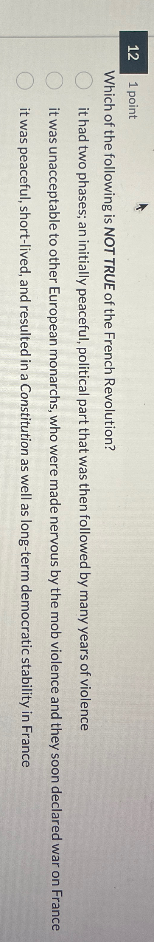 Solved 121 ﻿pointWhich of the following is NOT TRUE of the | Chegg.com