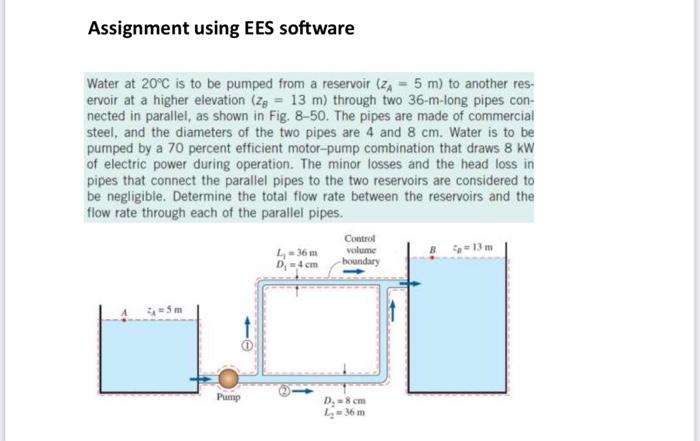 Solved Assignment using EES software Water at 20∘C is to be | Chegg.com