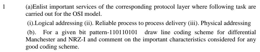 Solved (a)Enlist important services of the corresponding | Chegg.com