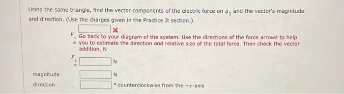 Solved Using the same triangle, find the vector components | Chegg.com