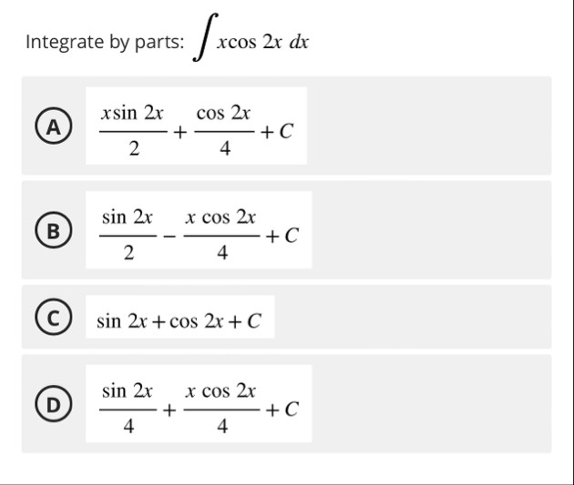 Solved Integrate by parts: | Chegg.com