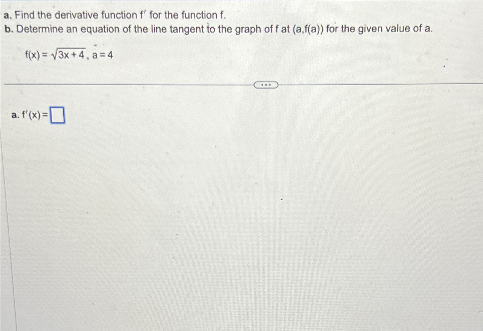 Solved a. ﻿Find the derivative function f' ﻿for the function | Chegg.com