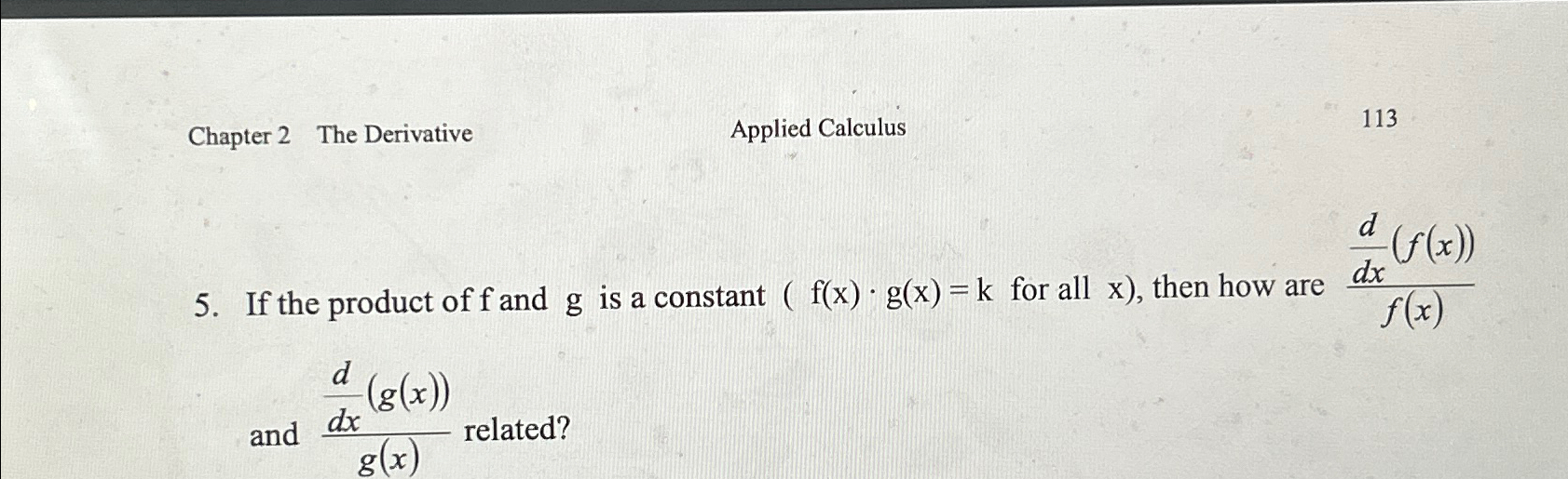 Solved Chapter 2 ﻿The DerivativeApplied Calculus1135. ﻿If | Chegg.com