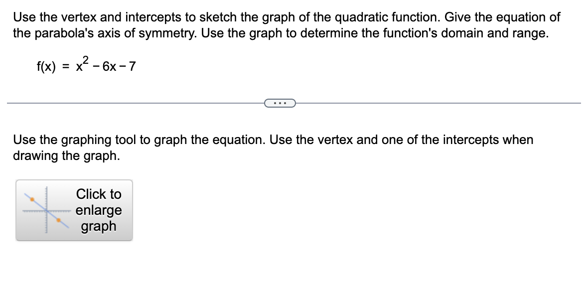 Solved Use the vertex and intercepts to sketch the graph of | Chegg.com