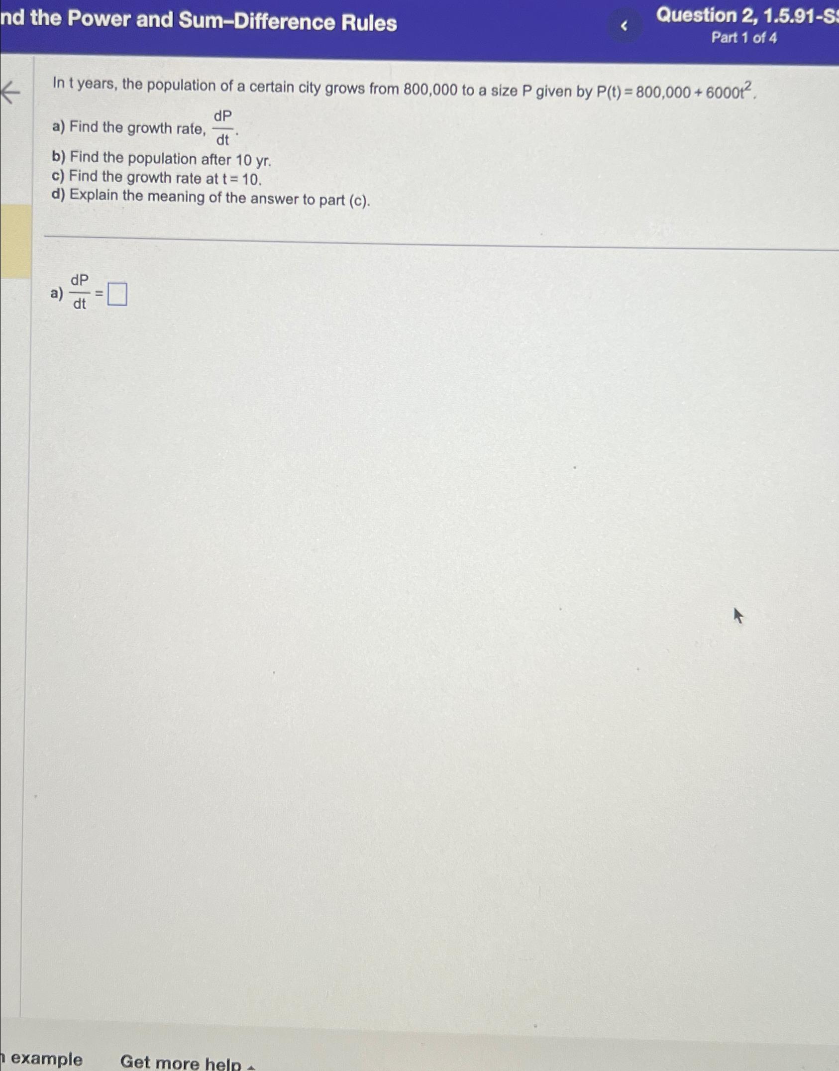 Solved nd the Power and Sum-Difference RulesQuestion | Chegg.com