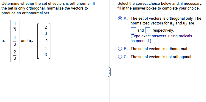 Solved Determine Whether The Set Of Vectors Is Orthonormal