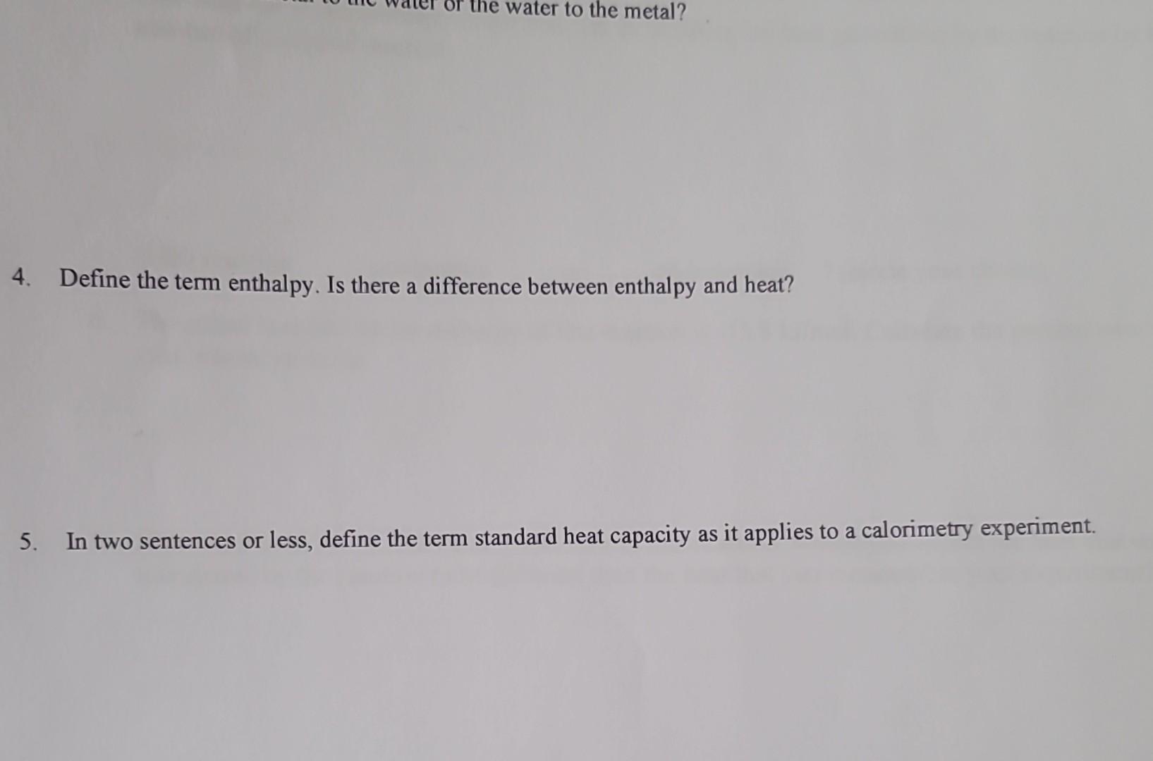 Solved In two sentences or less, define an exothermic | Chegg.com