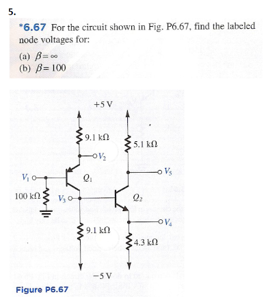 Solved *6.67 ﻿For the circuit shown in Fig. P6.67, ﻿find the | Chegg.com