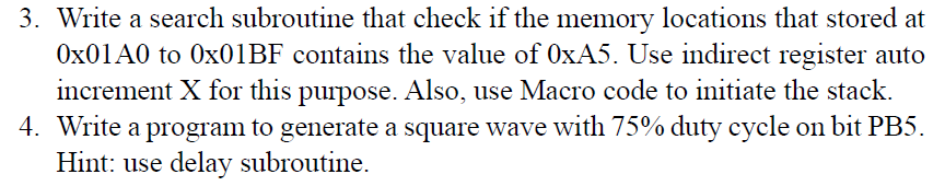 Solved Write A Search Subroutine That Check If The Memory