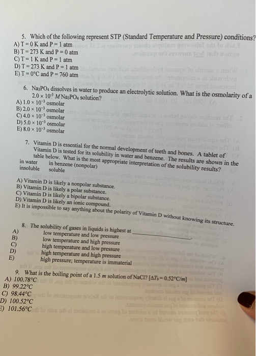 Solved 5. Which of the following represent STP (Standard | Chegg.com