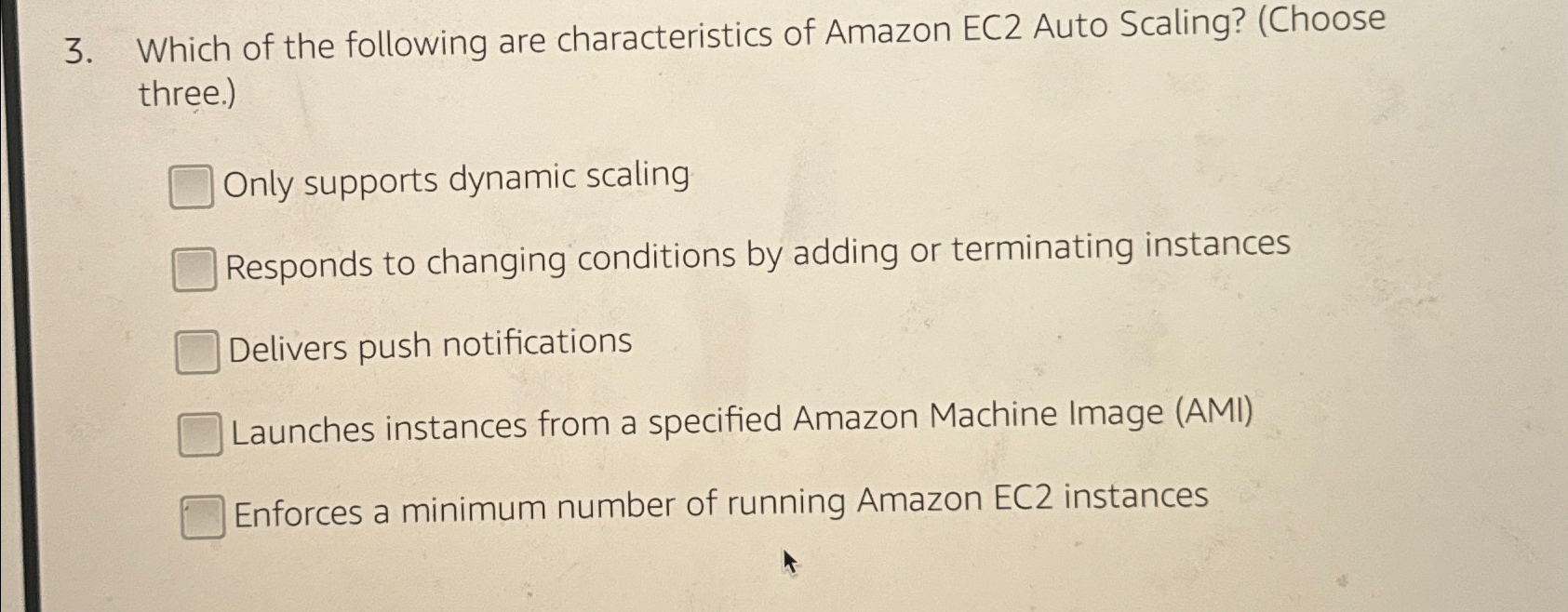 Solved Which of the following are characteristics of Amazon | Chegg.com
