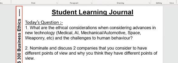 Solved Student Learning Journal Today's Question :- 1. What | Chegg.com