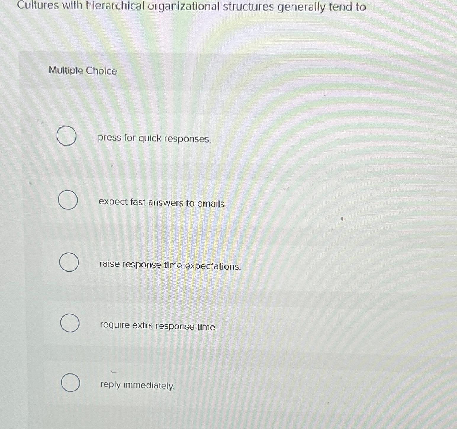 Solved Cultures with hierarchical organizational structures | Chegg.com