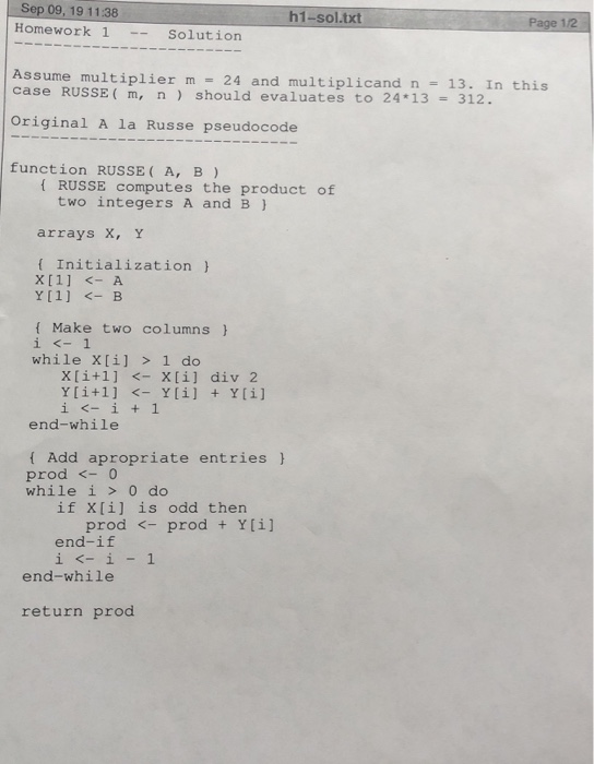 Solved This Is The Original Psuedo Code For The Program That 0779