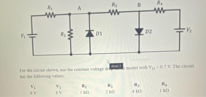 Solved For the circuit shown, use the constant voltage | Chegg.com
