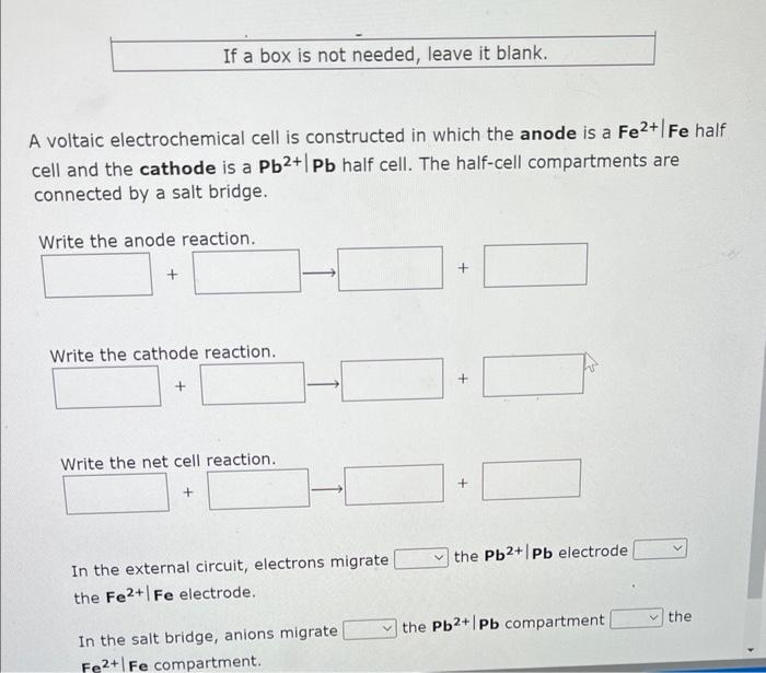 Solved A voltaic electrochemical cell is constructed in | Chegg.com