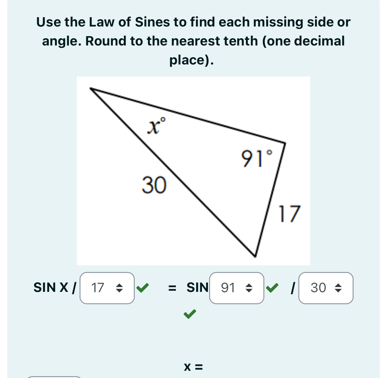Solved Use the Law of Sines to find each missing side or | Chegg.com