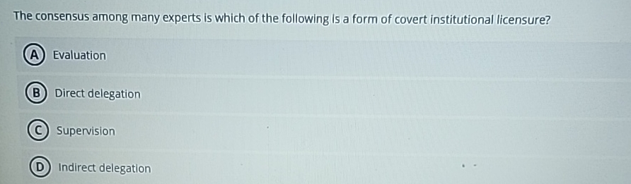 Solved The consensus among many experts is which of the | Chegg.com