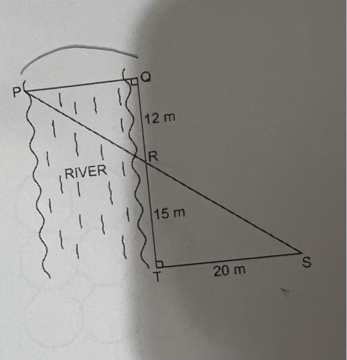 Solved 12 m IR RIVER 15 m S T 20 m | Chegg.com