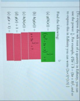 To express the nth root of a quantity in Edfinity, | Chegg.com