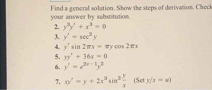 Solved Find a general solution. Show the steps of | Chegg.com