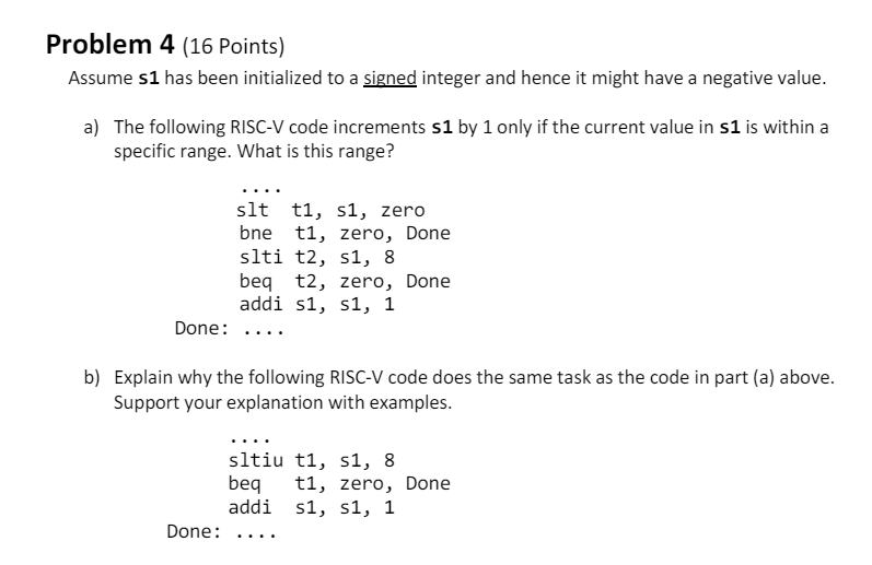 Solved Problem 4 (16 ﻿Points)Assume s1 ﻿has been initialized | Chegg.com