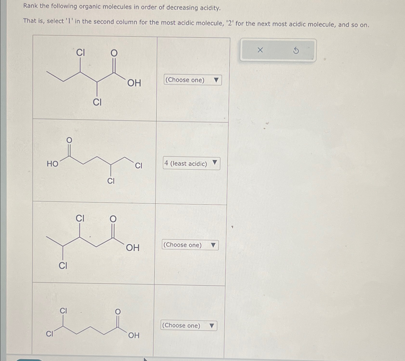 Solved Rank the following organic molecules in order of | Chegg.com