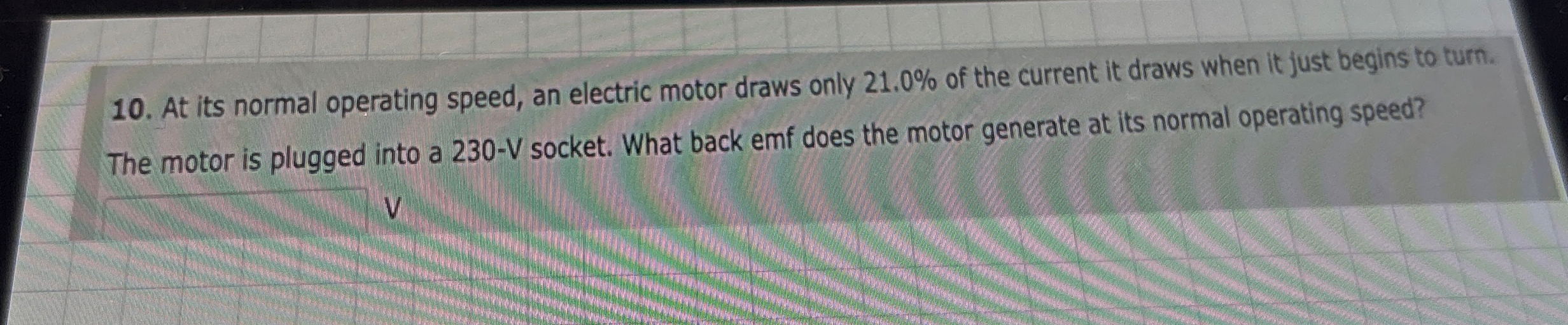 Solved At its normal operating speed, an electric motor | Chegg.com