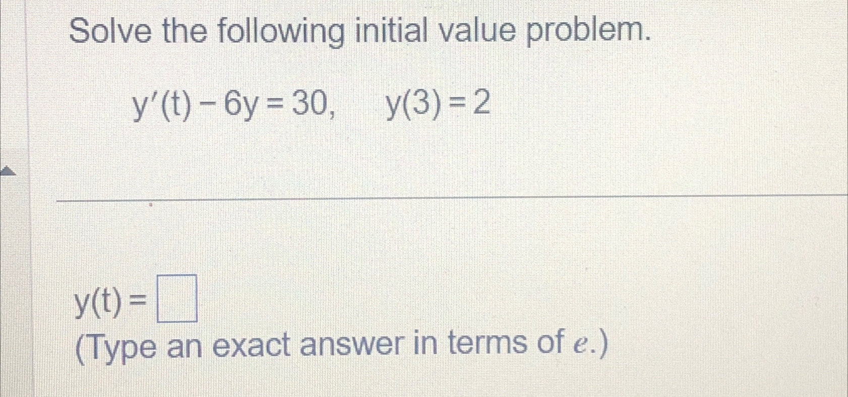 Solved Solve the following initial value | Chegg.com