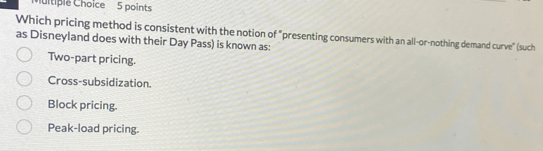 Solved Which pricing method is consistent with the notion of | Chegg.com