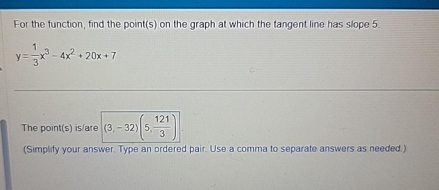 Solved For the function, find the point(s) ﻿on the graph at | Chegg.com