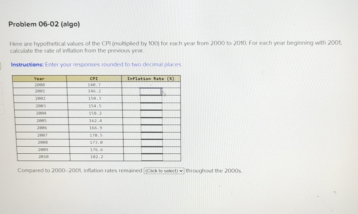 Solved Problem 06-02 (algo)Here are hypothetical values of | Chegg.com