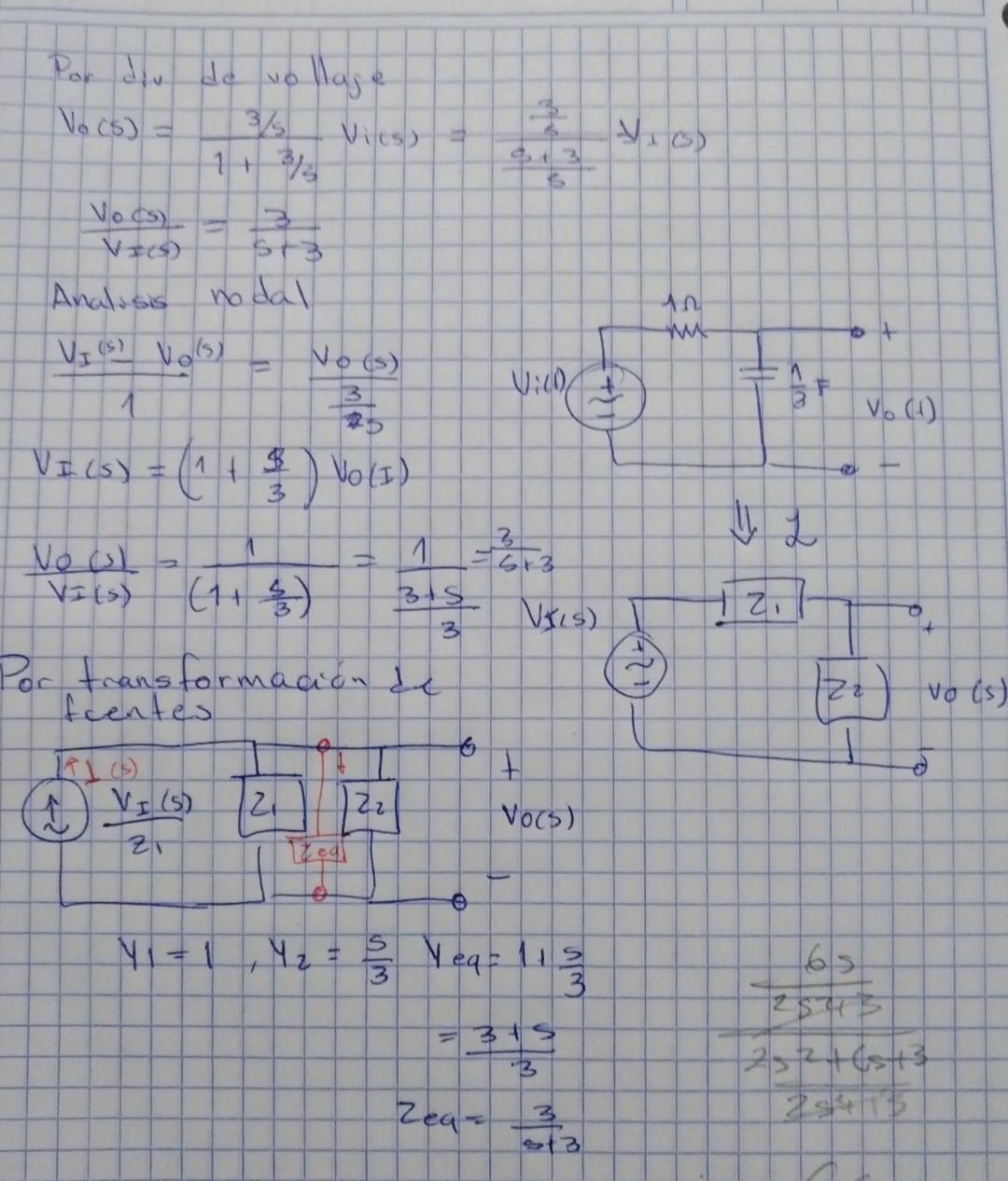 Solved Encontrar la funcion de transferencia de los | Chegg.com