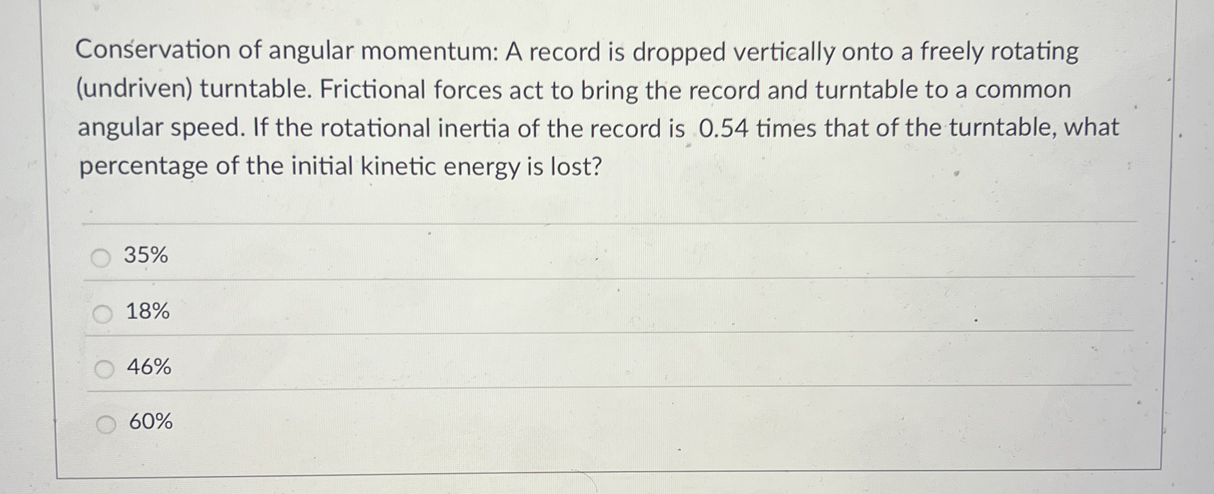 Solved Conservation of angular momentum: A record is dropped | Chegg.com