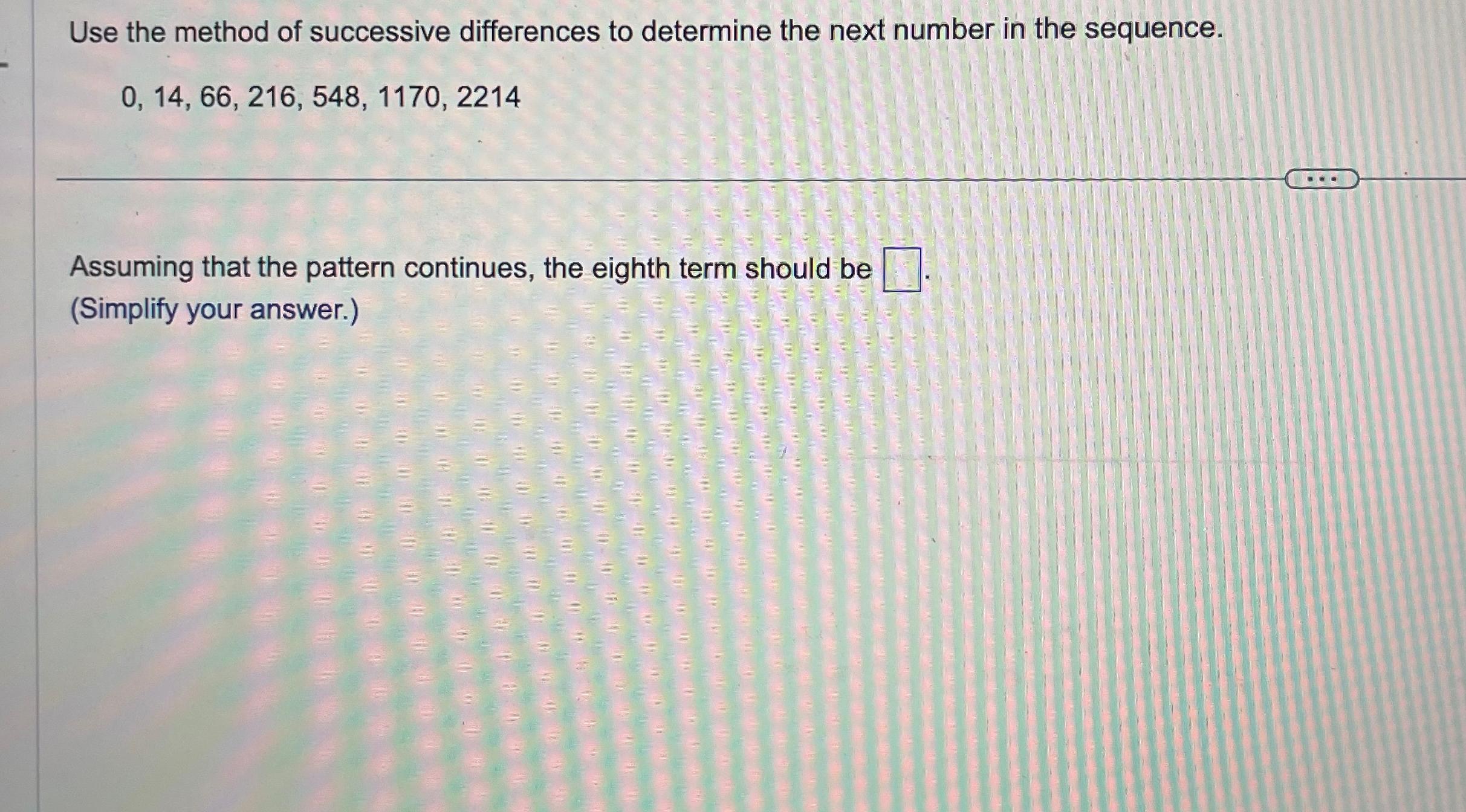 Solved Use the method of successive differences to determine | Chegg.com