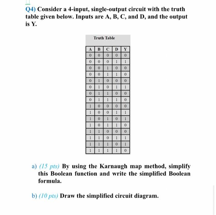 Solved a) (15 pts) By using the Karnaugh map method, | Chegg.com