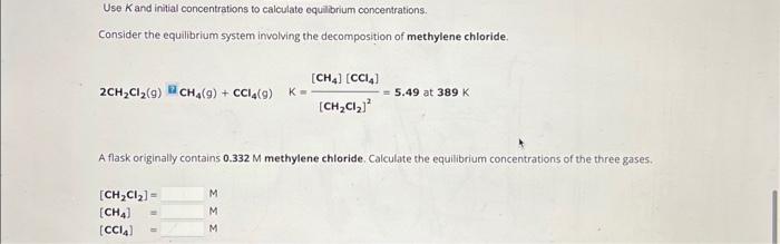 Solved Use K and initial concentrations to calculate | Chegg.com