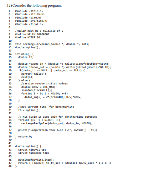 Solved Consider the following program:The main processing of | Chegg.com