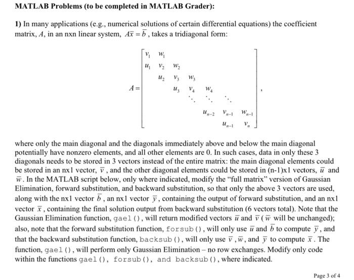 Solved MATLAB Problems to be completed in MATLAB Grader): 1) | Chegg.com