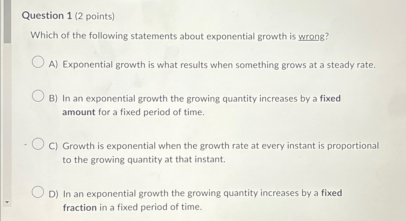 Solved Question 1 (2 ﻿points)Which of the following | Chegg.com